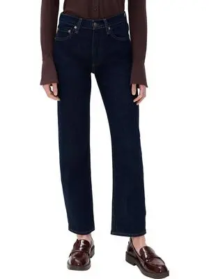 Rag & Bone Harlow Ankle Straight Jeans - Dark Rinse