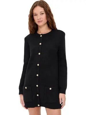 LE BOP Button Detailed Sweater Dress - Black