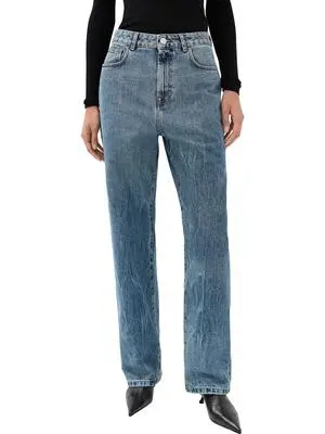 RÓHE Baggy Fit Denim Jeans - Mid Denim Blue