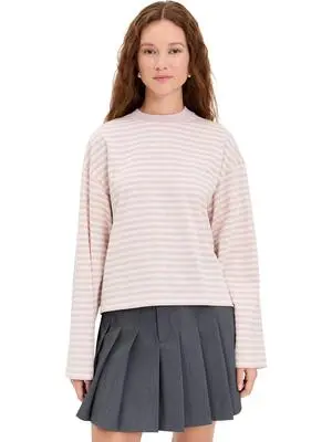 Lioness Striped Long-sleeve Top - Blush Stripe