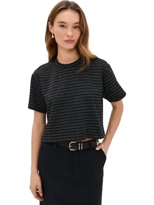 LE BOP Hazel Tee - Charcoal/black Stripe