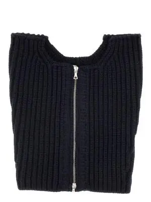 Dries Van Noten Wool Neck Warmer With Zipper - Black
