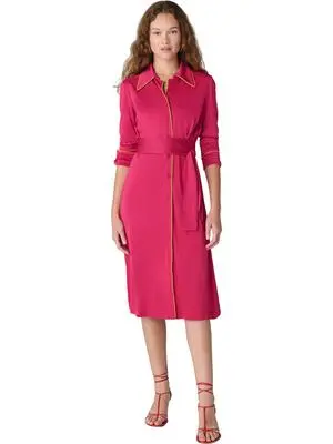 Diane Von Furstenberg Shirt Dress - Beet Pink