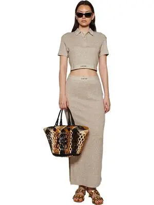 Loewe Slim Fit Long Skirt - Beige Melange