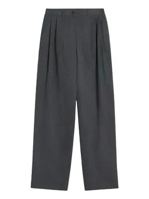 Maison Kitsuné Pleated Pinstripe Trousers - Grey