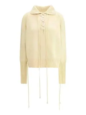 Ermanno Scervino Lace-up Sweater - Neutrals