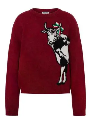 Moschino Patterned Intarsia Sweater - Red