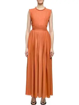 Giambattista Valli Pleated Sleeveless Dress - Orange