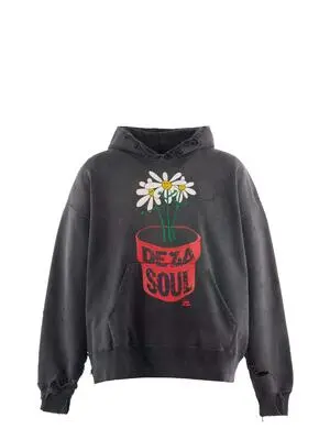 SAINT MXXXXXX X De La Soul Distressed Graphic Hoodie - Grey