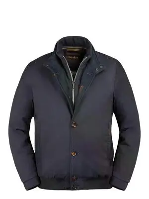 MOORER Janos-pum Button Zip Jacket - Blue