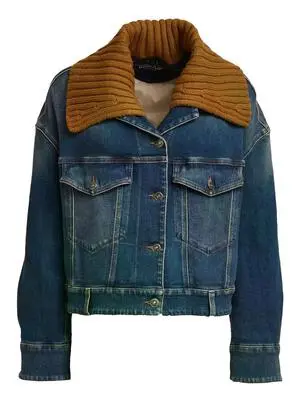 DONDUP Denim Jacket With Contrast Collar - Blue