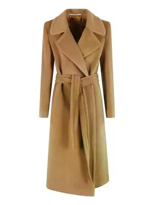 Tagliatore Belted Coat - Brown