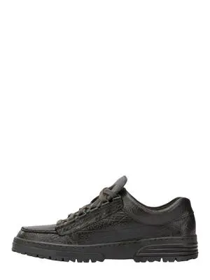 MUSTO Textured Lace-up Sneakers - Brown