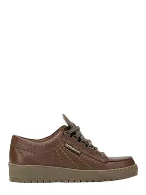 MUSTO Textured Lace-up Sneakers - Brown