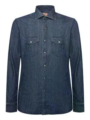 LUIGI BORRELLI Flap-pocket Shirt - Blue