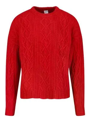 Aspesi Cable-knit Crew-neck Sweater - Red
