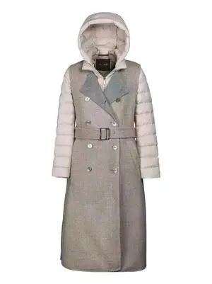 MOORER Harna-dga Hooded Check Jacket - Neutrals