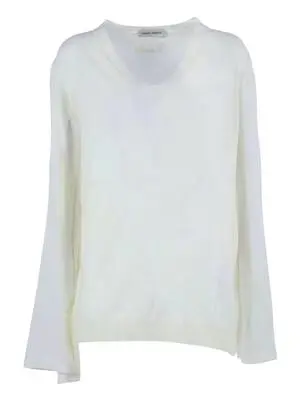 Alberta Ferretti Long-sleeve V-neck Sweater - White