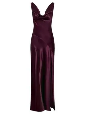 NICHOLAS Alfina Cowl-neck Slit Maxi Dress - Purple