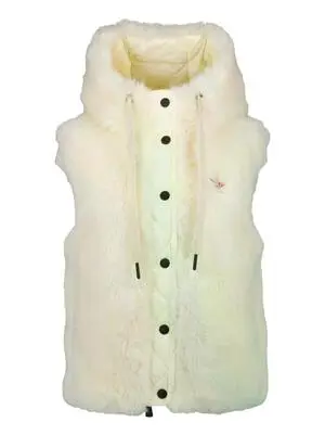 Moncler Shearling Hooded Gilet - White