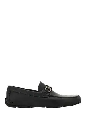 FERRAGAMO Gancini-buckle Loafers - Black