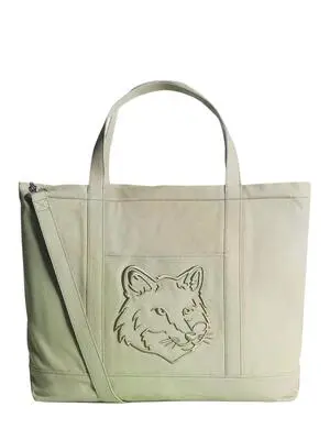Maison Kitsuné Fox Head Xl Tote Bag - Neutrals
