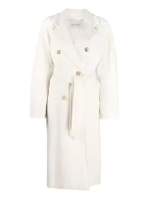 Max Mara Belted Double-breasted Coat - White