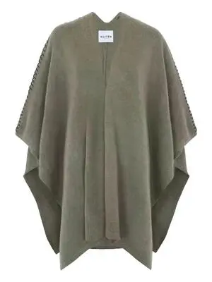 KUJTEN Embellished V-neck Cape - Grey