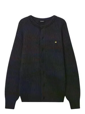 We11Done Button Ribbed Cardigan - Blue