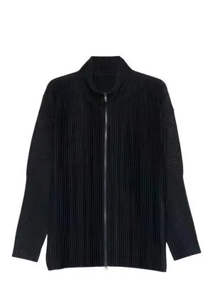 Issey Miyake Pleated Zip Jacket - Blue