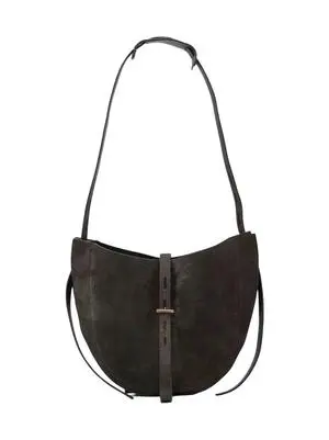MINOBOSSI Buckle Leather Shoulder Bag - Grey
