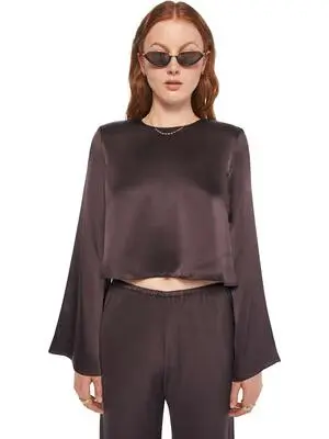 Sablyn Sonya Crewneck Silk Blouse With Bell Sleeves - Multi