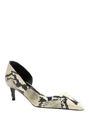 KHAITE Jett D’Orsay Python-Effect Leather Pumps