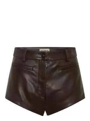 NICHOLAS Tala Faux-leather Shorts - Brown