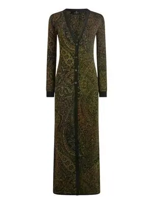 Etro Metallic Paisley Long Cardigan - Black