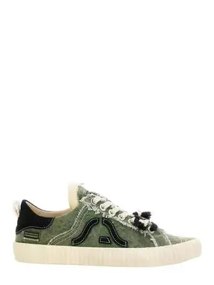 SPRINGA Canvas Frayed-trim Sneakers - Green