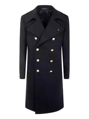 Tagliatore Long-sleeves Double-breasted Coat - Blue
