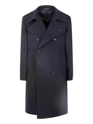 Tagliatore Long-sleeved Double-breasted Coat - Blue