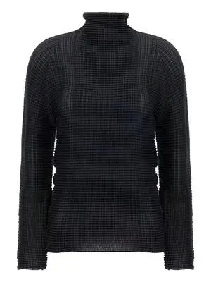 Issey Miyake High-neck Long-sleeve Sweater - Black