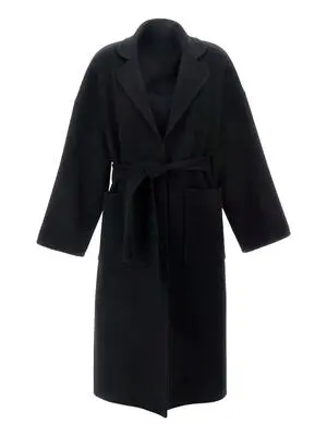 AFTERCOAT Belted Coat - Black