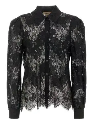 L'Agence Jenica Lace Shirt - Black