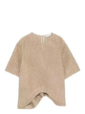 NICCOLO PASQUALETTI Onda Textured Short-sleeve Top - Neutrals