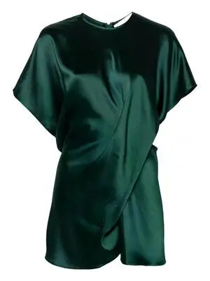 AZ FACTORY Gathered Crepe Blouse - Green