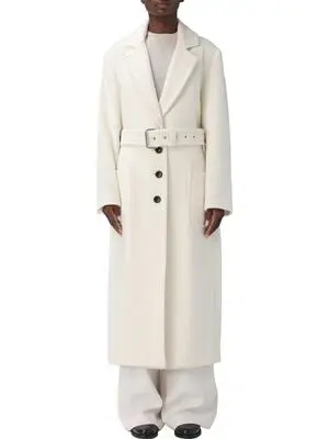 Pinko Belted Coat - White