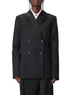 GANNI Double Breasted Blazer - Black