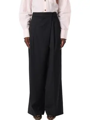 GANNI Wide Leg Trousers - Black