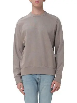 BOSS BOSS Embroidered Logo Cotton Crewneck Sweatshirt Beige