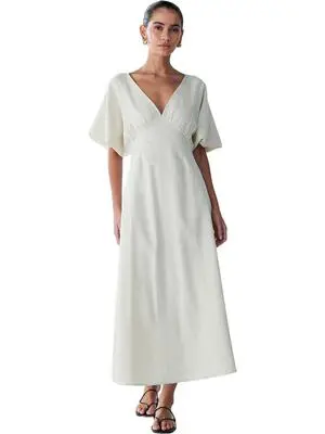 ST MRLO Palm Midi Dress - Natural