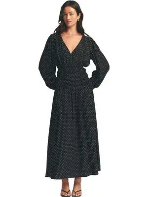 ST MRLO May Gather Midi Dress - Black Base Spot