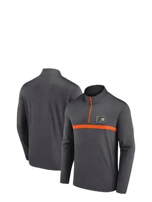 LOGO ATHLETIC Philadelphia Flyers Quarter-zip Top - Heather Charcoal